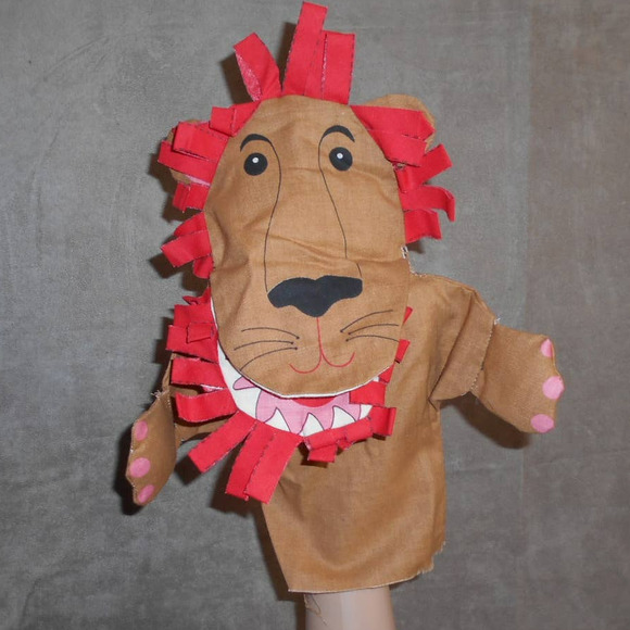 Handmade | Toys | Handmade Cutout Pattern Fabric Lion Hand Puppet ...